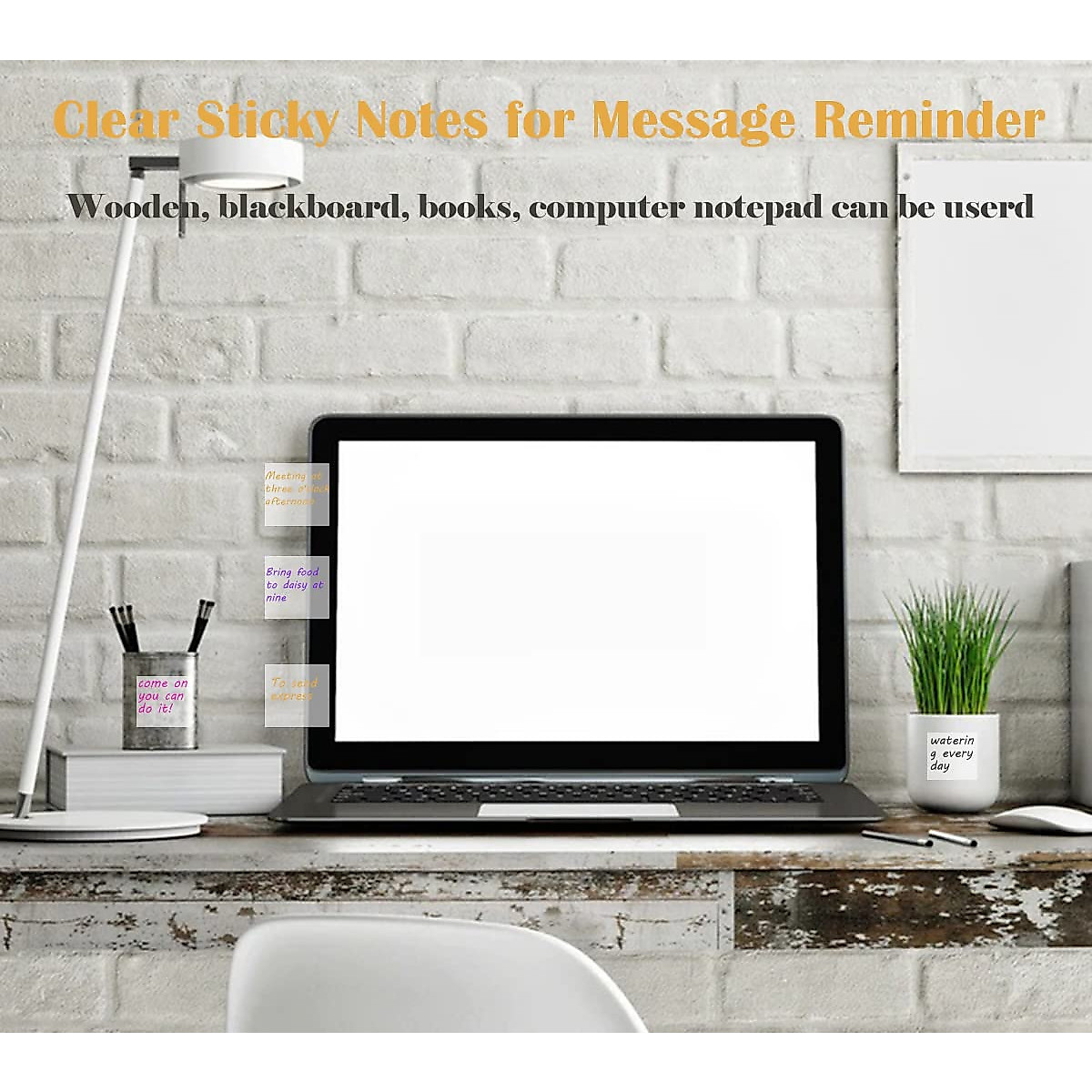 500 Sheets Transparent Sticky Notes Clear Sticky Notes Pads, Clear Post it Notes Translucent Sticky Notes Memo Message Reminder for Reading, Studying, Page Marker, Bookmarks, Home, Office, School