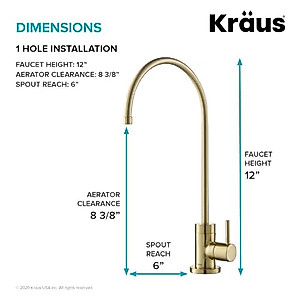 KRAUS Purita 100% Lead-Free Kitchen Water Filter Faucet in Brushed Gold, FF-100BG