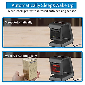 Symcode 1D 2D Hands-Free Barcode Scanner, with Omnidirectional Automatic Sensing Scanning Barcode Reader Adjustable Screen Scanning Platform Scanner for POS PC Supermarket Bookstore