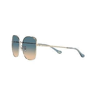 Coach HC7133 Sunglasses, Shiny Light Gold/Blue Yellow Gradient, 57 mm