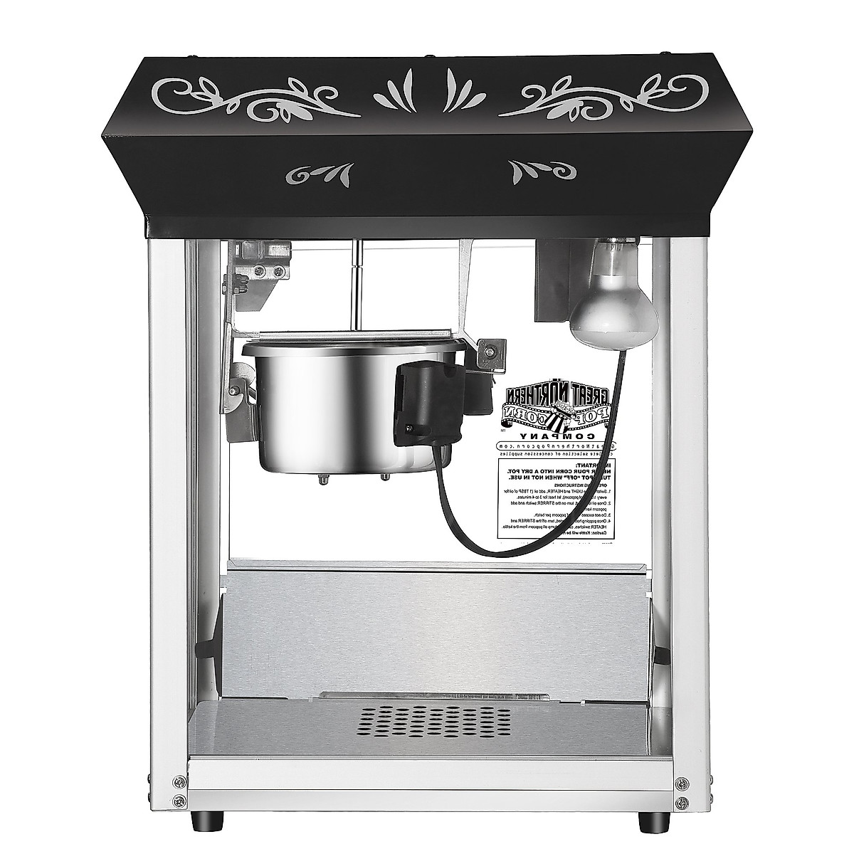 Great Northern Popcorn Black 6 oz. Ounce Foundation Old-Fashioned Movie Theater Style Popcorn Popper