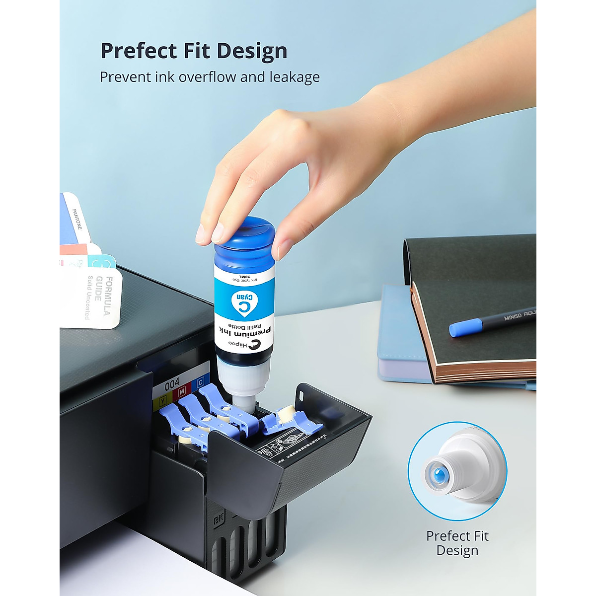 Hiipoo Compatible 522 (Not for Sublimation) High Capacity Refill Ink Bottle Replacement for EcoTank ET-2720 ET-2760 ET-2800 ET-4800 ET-2803 ET-2750 ET-3750 ET-4750 ET-3760 ET-4760 ET-2700 Printer