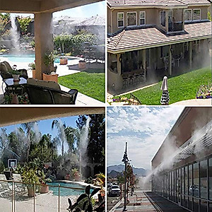 GLANT Misting Cooling System Misters Cooling 27ft Outdoor Mister for Patio Garden Greenhouse Umbrellas Irrigation Sprinkle with 27ft Misting Line + 11 Brass Mist Nozzles + a (3/4) Brass Adapter