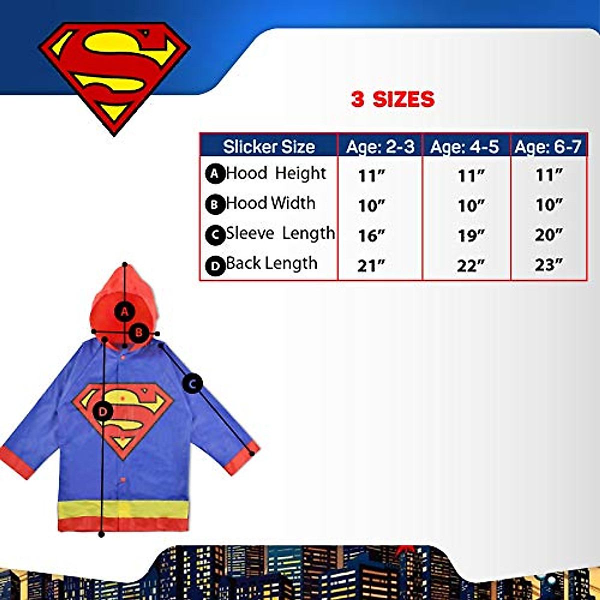 DC Comics Kids Umbrella and Poncho Raincoat Set, Batman & Superman Boys Rain Wear for Toddler 2-3 or Kids 4-7