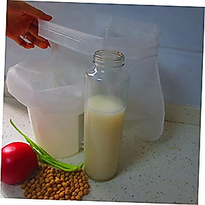 EXQUIMEUBLE 3 Pcs Mesh Food Filter Bags Fruit Filter Pouch Cheesecloth Straining Bags Tea Filter Bag Mesh Strainer Organic Yogurt Tea Strainer Fruit Juice Filter Pouch White Nylon Bag Soy Milk