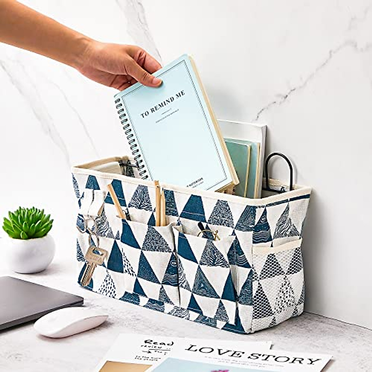 Wall Hanging Storage Bag 4 Pcs Wall Mounted Pocket Cotton Hanging Shelf Organizer with Sticky Hooks Multifunctional Over The Door Organizer Bin Bedside Storage Bag Wall Hanging Bag for Bunk Kitchen