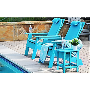 ResinTeak Adirondack Chairs Set of 4, Outdoor Patio Furniture for Fire Pit, Yard, and Deck, Poly Lumber Finish, Modern Collection (Blue)