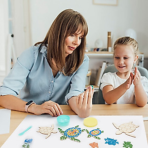 WEBEEDY 2 Set DIY Turtle Mosaic Kit Mosaic Sea Turtle Mosaic Wall Art Turtle DIY Craft Kit for Adults Patio Yard Pool and Garden Decor Crafts for Fun Home Activities