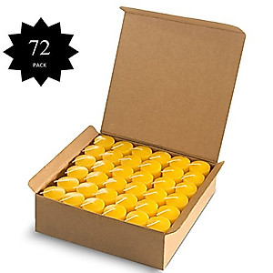 Votive Citronella Candles Summer Scented Indoor Outdoor Use - Authentic Citronella Oil - 10 Hour Burn time - Yellow, Set of 72 (Glass Holders Not Included)