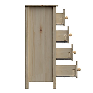 From the Tree Furniture Chest 4 Drawer 30" Solid Wood Unfinished - Ample Storage with Beach Charm for Any Space