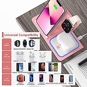 3 in 1 Charging Station for Apple Products, Fast Charging Wireless Charger for iPhone 14/13/12/11/Pro/XS/XR/X/SE/8/8 Plus, Charging Dock for Apple Watch 8/7/6/5/4/3/2/AirPods(with Adapter)