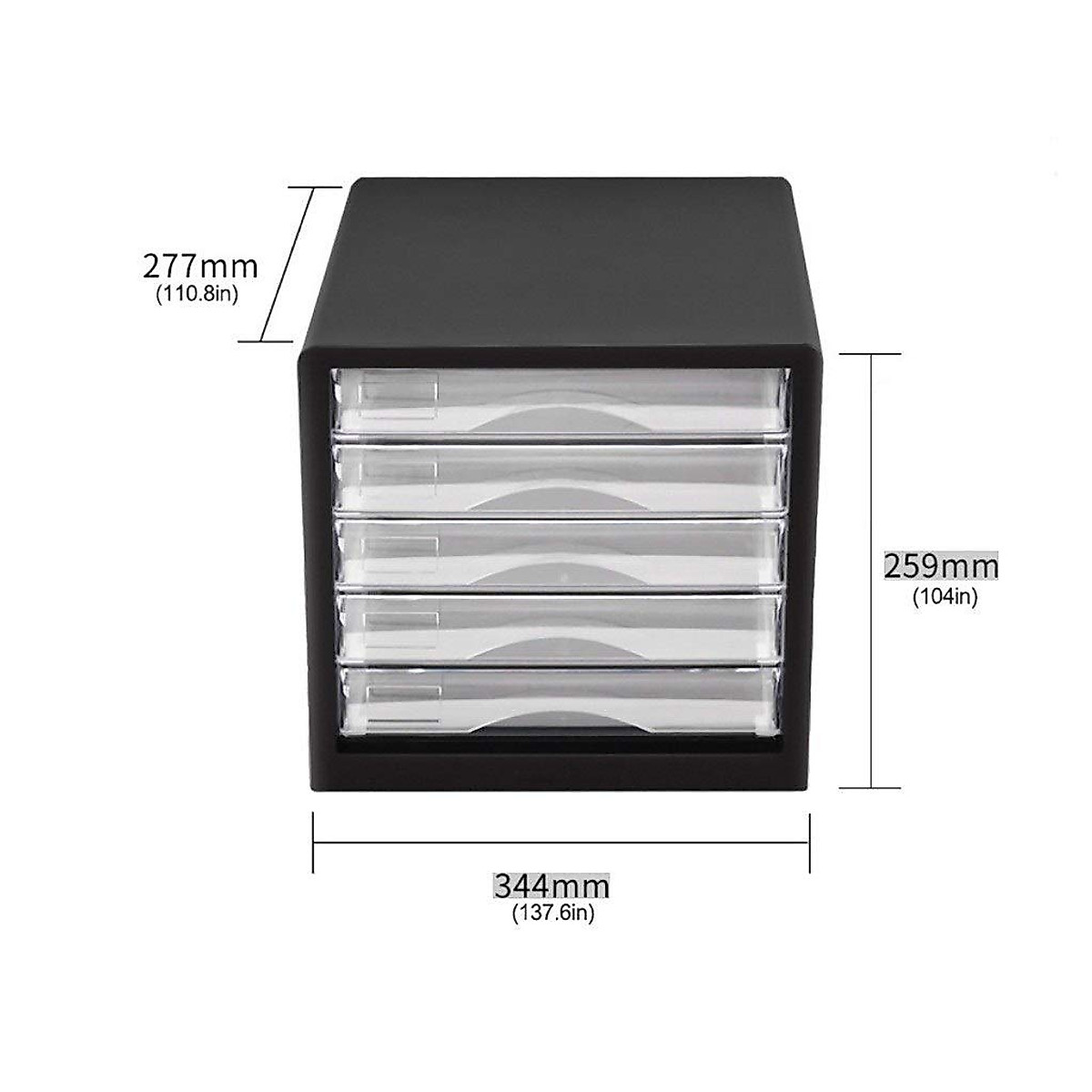 Flat File Cabinet, 5-Layer Plastic Locker, Data Drawer File Cabinet for Home Office Color: Black