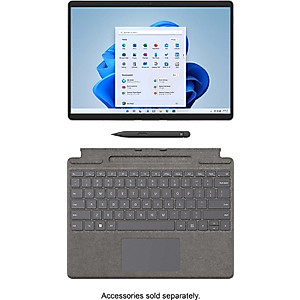 Microsoft Surface Pro 8 Tablet, Intel Evo i5-1145G7, 16GB RAM, 256GB SSD, Intel Iris Xe Graphics 13" Touchscreen Windows 10 Professional 64-bit Laptop Computer, Graphite, EBG-00013 (Renewed)