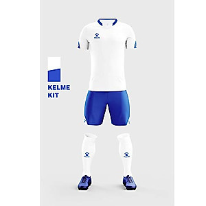 KELME Men Team Soccer Jersey and Shorts, Youth Shirts Soccer Uniform Kit, Adult Indoor Turf Sport Outfit (Dark Blue,Medium)