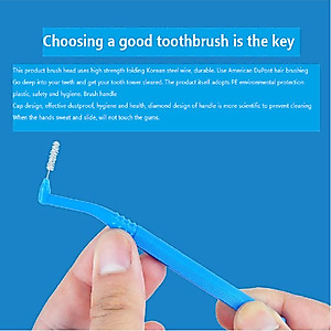 Curved interdental Brush, 10 Count 2bags， 1.0-1.2mm (S,Blue)…