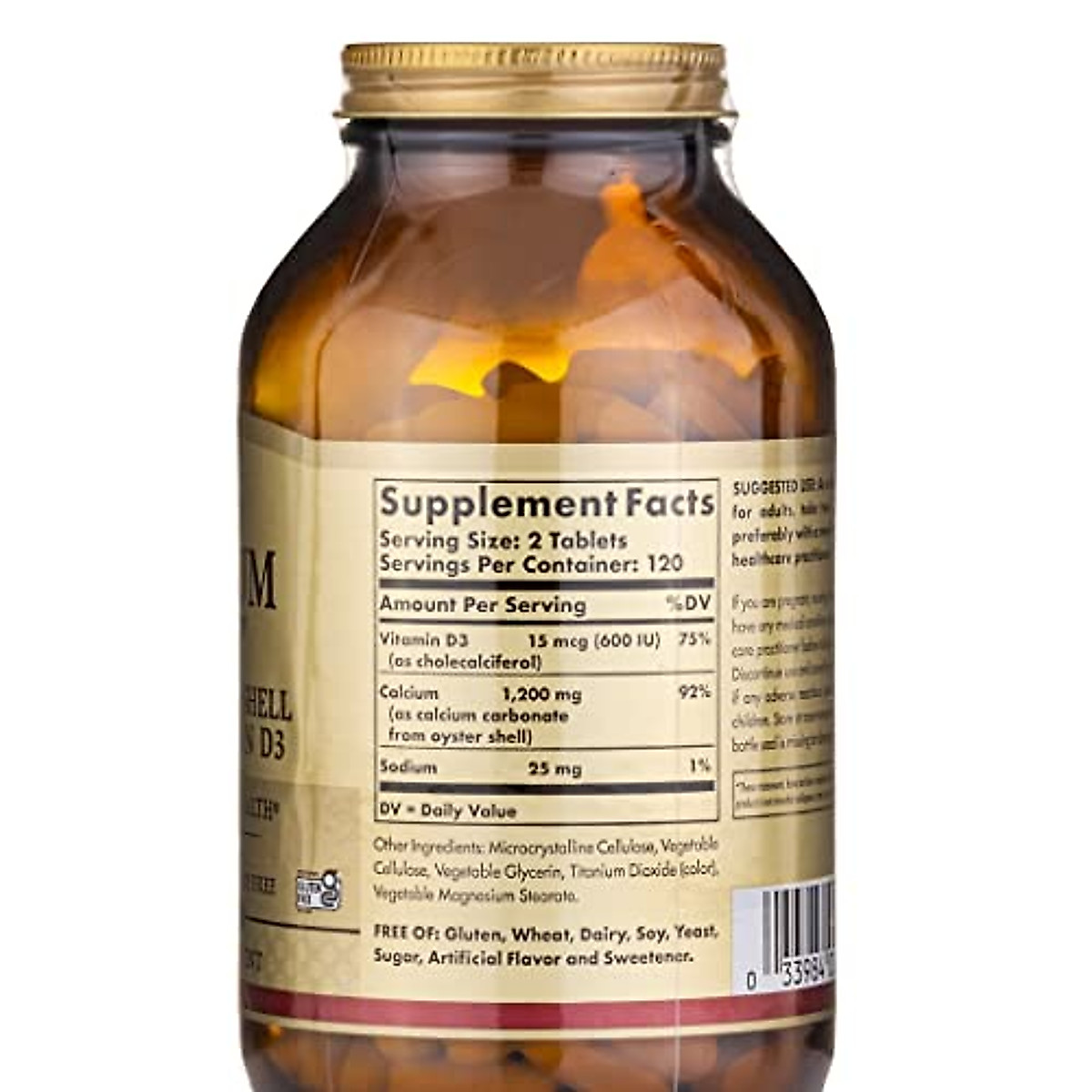 Solgar, Calcium "600", from Oyster Shell with Vitamin D3, 240 Tablets - 2pc