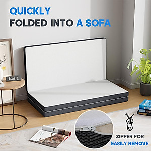 FDW Mattress/Foldable Mattress for Kids and Adults/Medium-Firm Mattress with a Collapsible and Washable Cover/Suitable for RV Travel Camping Guest,Full