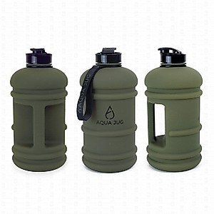 Aqua Jug Big Water Bottle, Dishwasher Safe BPA Free Drinking Water, Force Green 2.2L, Great for Gym Fitness Workout Sports Hiking and More