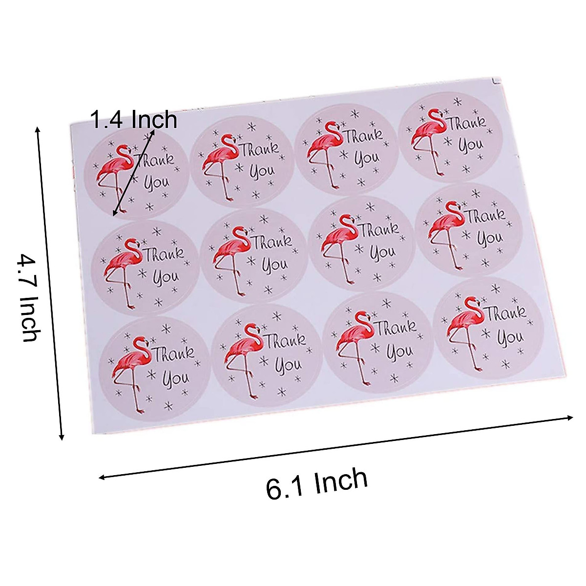 240 Pcs Thank You Flamingo 1.4 Inch Self Adhesive Stickers, for Scrapbooking and Kid DIY Arts Crafts (Thank You 240pcs-flamingo)