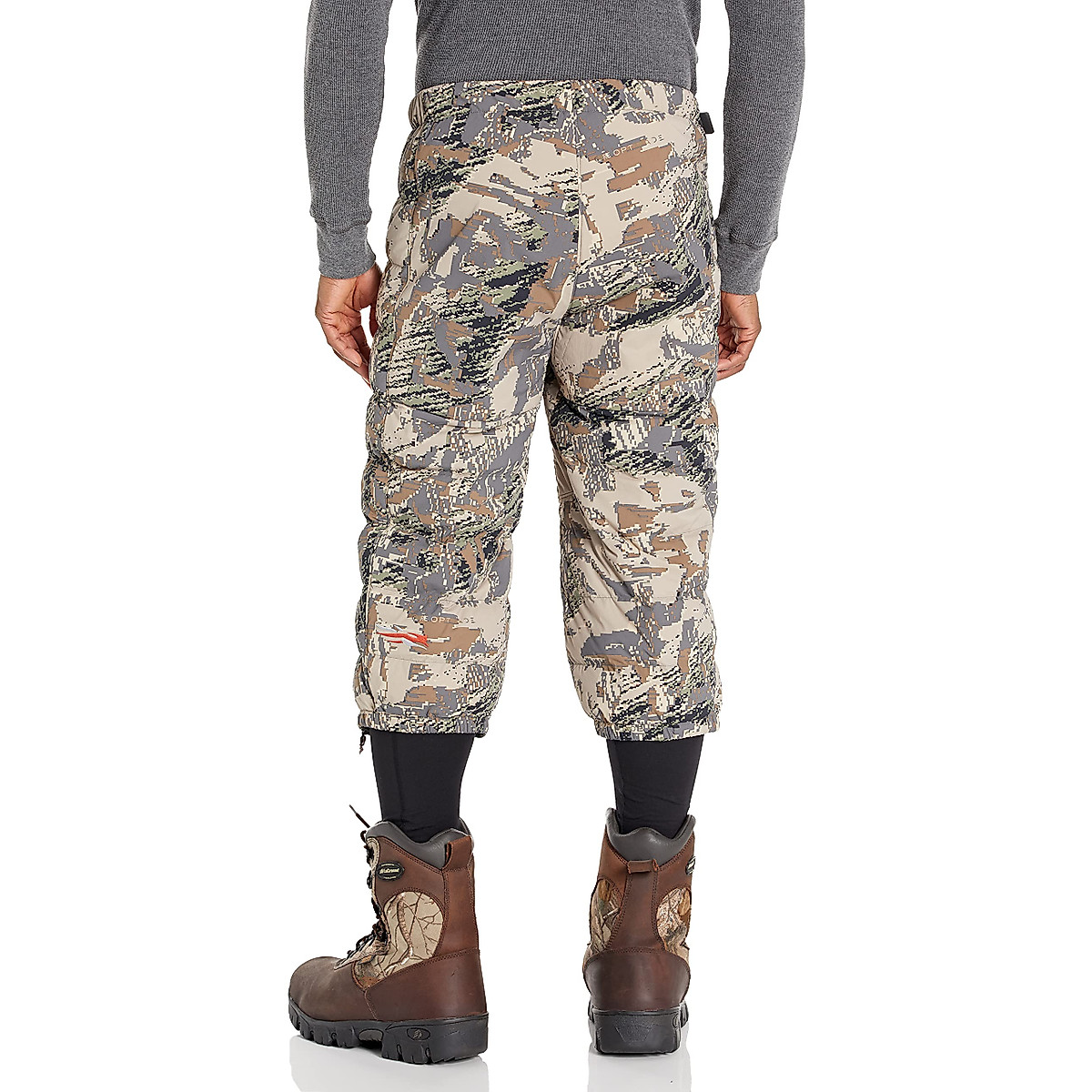 SITKA Kelvin Lite Down 3/4 Camo Insulated Warm Packable Hunting Pants, Optifade Open Country, X-Large