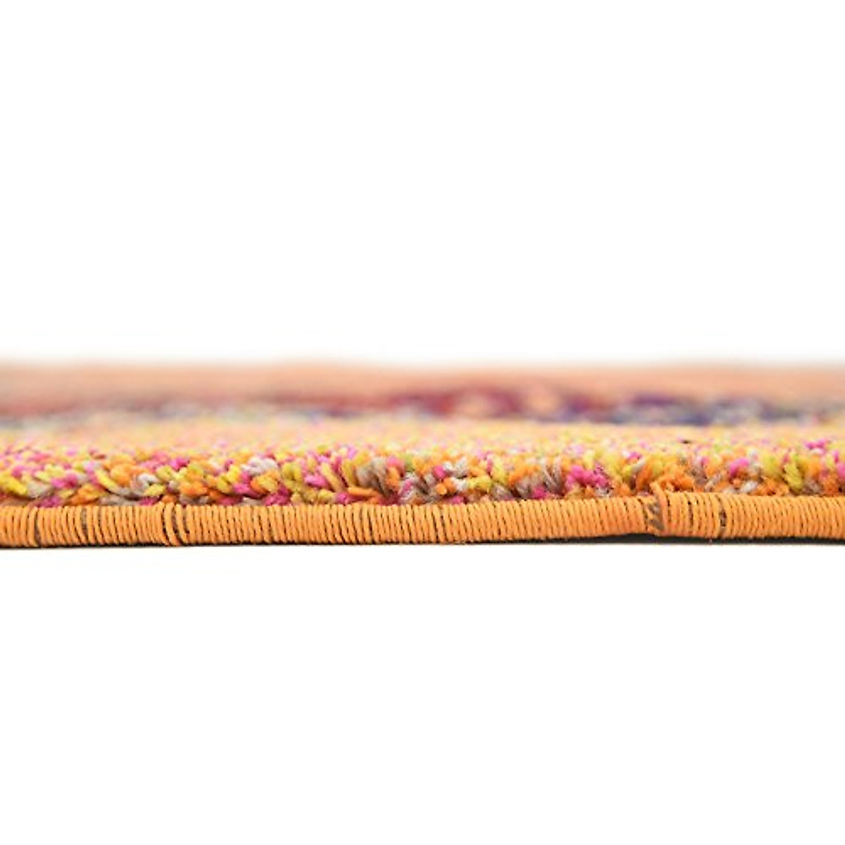 Unique Loom Estrella Collection Rustic, Distressed, Modern, Abstract Area Rug, 6 ft, Orange/Black