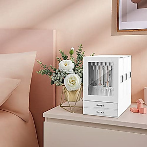 Teamkio Jewelry Box for Women Girls, 5 Trays Elegant Jewelry Organizer Stand , Necklace Holder, Jewelry Holder Display for Necklaces, Earrings, Rings, Bracelets