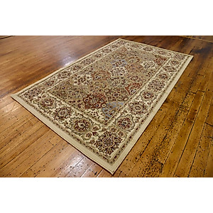 Unique Loom Voyage Collection Traditional Oriental Classic Intricate Medallion Design Area Rug, Rectangular 5' 3" x 8' 0", Ivory/Brown