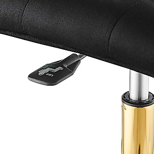 Modway Prim Armless Performance Velvet Office Chair in Gold Black