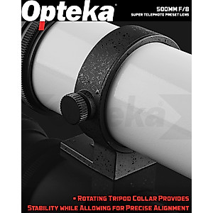 Opteka 500mm/1000mm f/8 Manual Telephoto Lens for Canon EF EOS 90D, 80D, 77D, 70D, 60D, 60Da, 1Ds, Mark III II 7D, 6D, 5D, 5DS, Rebel T8i, T7i, T7s, T7, T6s, T6i, T6, T5i, T5, T4i, SL3, SL2 (White)