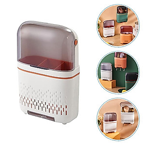 Kitchen Chopsticks Rack Wall Mounted Flatware Holder Basket with Drainer Lid Utensils Cutlery Holder