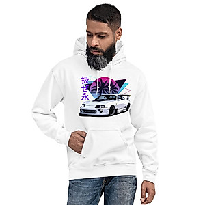 JG Infinite Vaporwave Aesthetic Supra JDM Tuning Drift Racing Unisex Hoodie White
