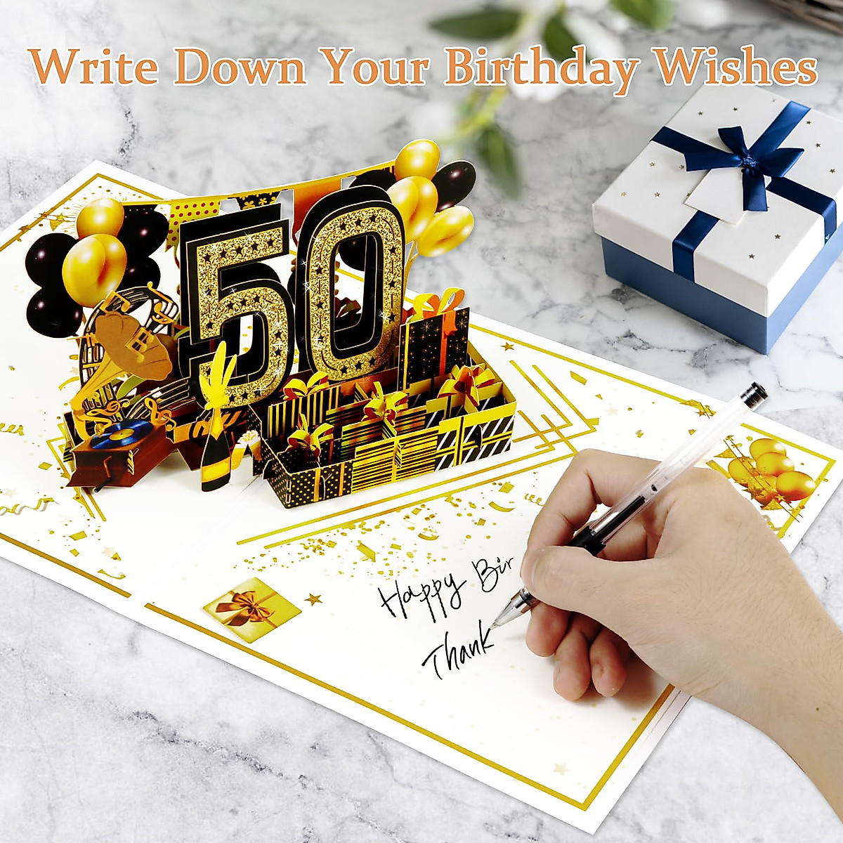 OLOSONG 50th Birthday Card for Men Women, 3D Pop Up 50th Birthday Gifts Cards for Him Her, Back In 1974 Funny 50 Year Old Birthday Decorations