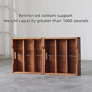 unununu Wooden Platform 3.7" Height.One Step Stool Larger 31.5" for Adults&Senior. Carbonization Porch Step,Stair Assist Indoor&Outdoor,Bedside Foot Stepper,Mobility Stepping.for Handicap,Elderly,Kids