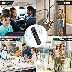 WZZHID Hidden Camera Detector, Portable Anti Spy Detector, Bug Sweeper Car GPS Tracker, RF Wireless Signal Scanner Infrared Finder for Home, Office, Hotel, Bathroom, Travel