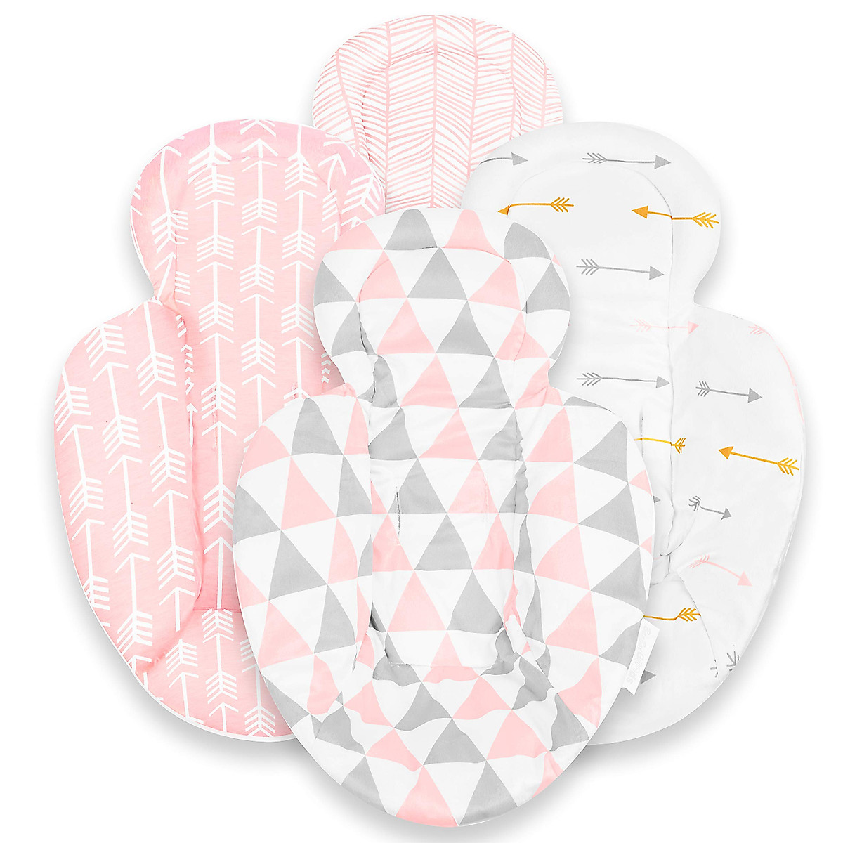 Infant Insert Compatible with 4Moms Mamaroo & Rockaroo – Car Seat Insert 2 Pack – Reversible Infant Car Seat Insert – Soft Plush Minky Car Seat Head Support Insert