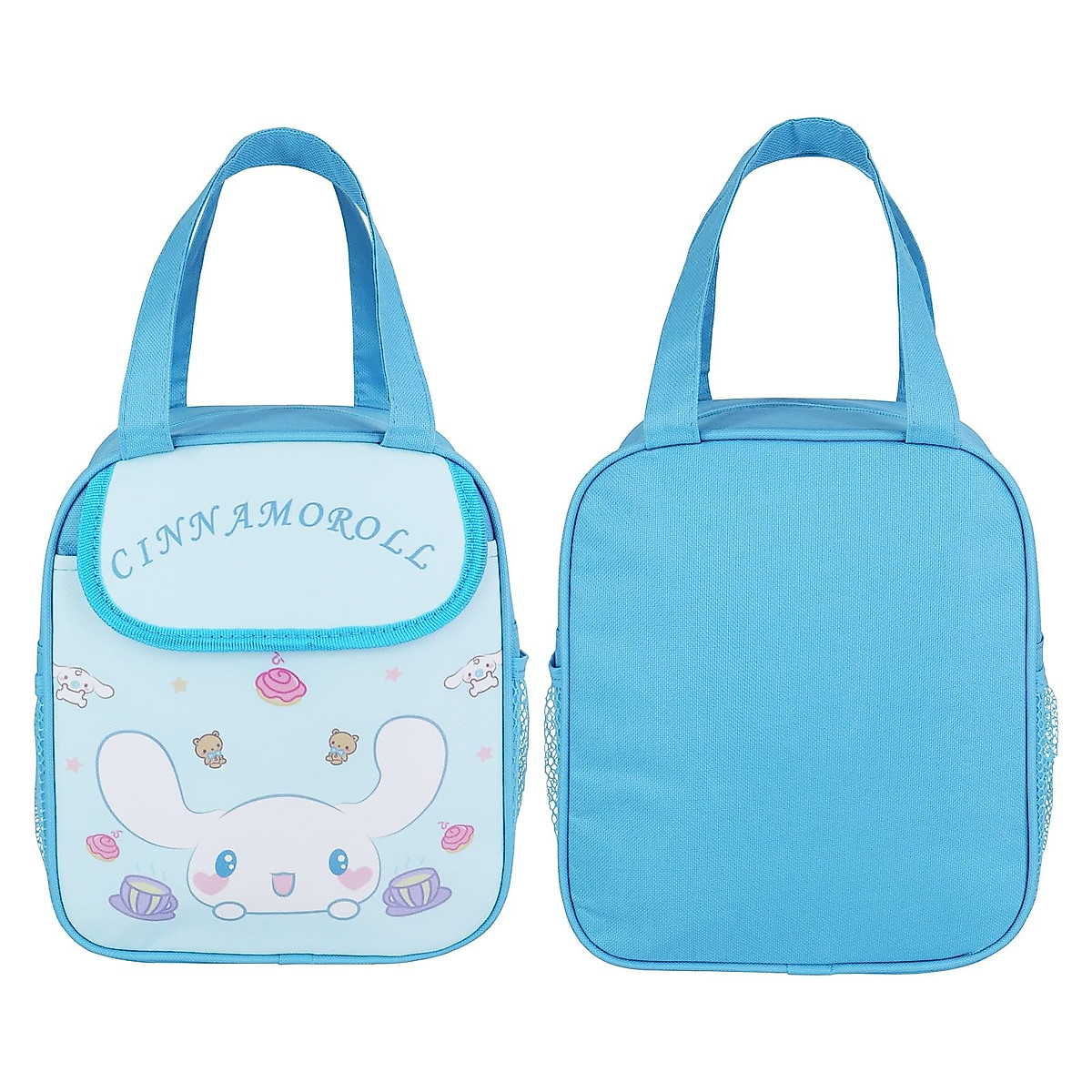 Roffatide Anime Cinnamoroll Big Ear Lunch Bag for Man Woman Leakproof Lunch Box Large Compartment Heat Preservation for Cold Two Applicable Lunch Container Tote for Work Travel Blue