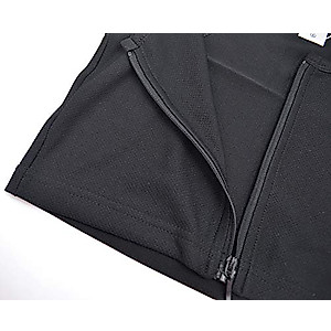 BaronHong Tomboy Trans Lesbian Middle Zipper Mesh Chest Binder Corset Plus Size Short Tank Top(Black,M)