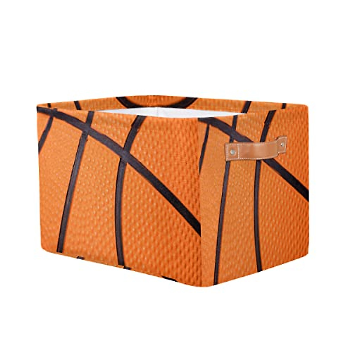 Basketball Rectangle Storage Basket with Handles Foldable Fabric Laundry Basket Storage Cubes for Toys Organizer, Closet, Shelf,2 PCS