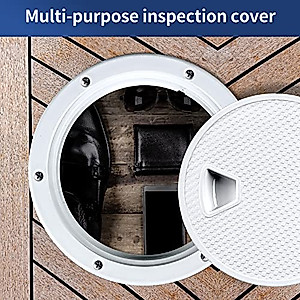 smartmarine Boat Hatch Black 4" 6" 8" Round Non Slip Inspection Hatch w/Detachable Cover for Marine Boat Yacht (4 inch)