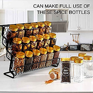 36 Pack Spice Jars with Label, 4 Oz Glass Clear Seasoning Jars, Square Spice Bottles with Shaker Lids and Airtight Metal Caps, Chalk Marker and Collapsible Funnel