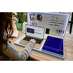 Worky 15-in-1 Home Office Portable Workstation Desk with Built-in Storage, 3.5" D x 26" W x 16.5" H, 14 Lbs, White