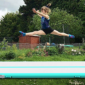 Tumbling Track Mat 10FT 4 Inch Thickness Inflatable Gymnastics Mats Air Mat Tumble Track, Air Floor Training Mats with Air Pump for Kids Gym Home Use Cheerleading Yoga