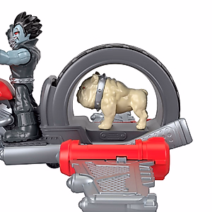 Fisher-Price Imaginext DC Super Friends Lobo Poseable Figure and Transforming Toy Motorcycle Set for Preschool Pretend Play Ages 3Y+