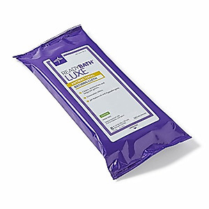 Medline ReadyBath LUXE Antibacterial Body Cleansing Cloth Wipes, Scented, Extra Thick Wipes (8 Count Pack, 24 Packs)