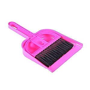 HAPINARY Household Supplies Portable Cleaning Brush Cage Cleaner Mini Keyboard Brush Car Broom Computer Cleaning Kit Broom and Dust Pan Mini Hand Broom Duster Mini Brush Cleaning Tools Rosy