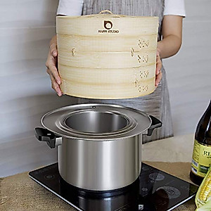 HAPPi STUDIO Steamer Ring Stainless Steel Adapter for 8 to 11inch Bamboo Steamer