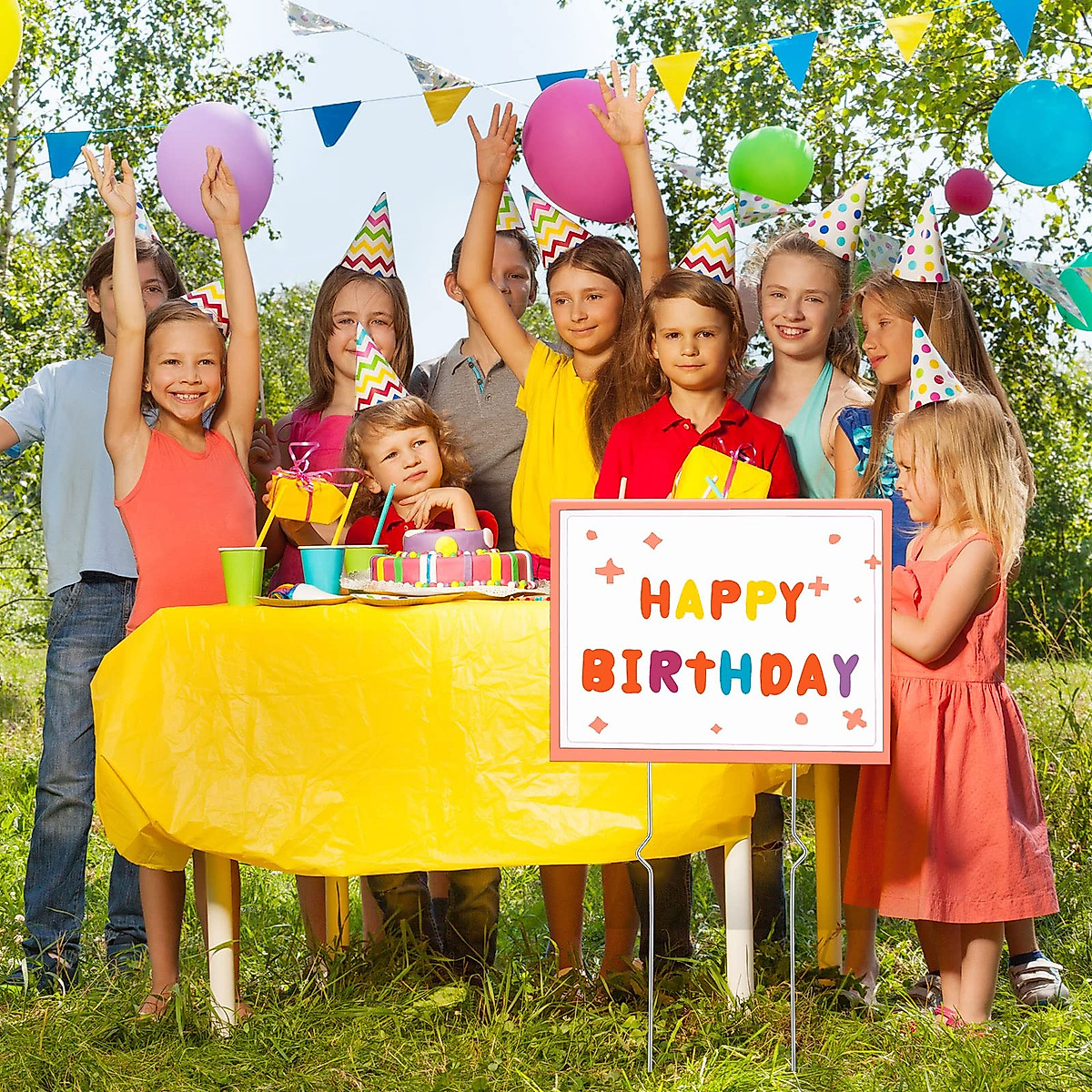 Tatuo 100 Pcs Yard Sign Stakes Heavy Duty 16.5'' Wire Yard Stakes Alternative to H Frame Metal Reusable Sign Holder for Spring Summer Lawn Corrugated Plastic