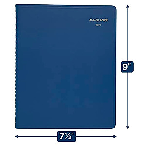 AT-A-GLANCE 2024 Monthly Planner, 7" x 8-3/4", Medium, Fashion, Blue (701242024)