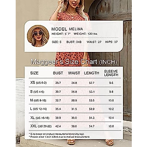 Maggeer 2023 Womens Summer and Fall Maxi Dress Modest Smocked Tiered Floral Short Sleeve Dress for Women Floral XL