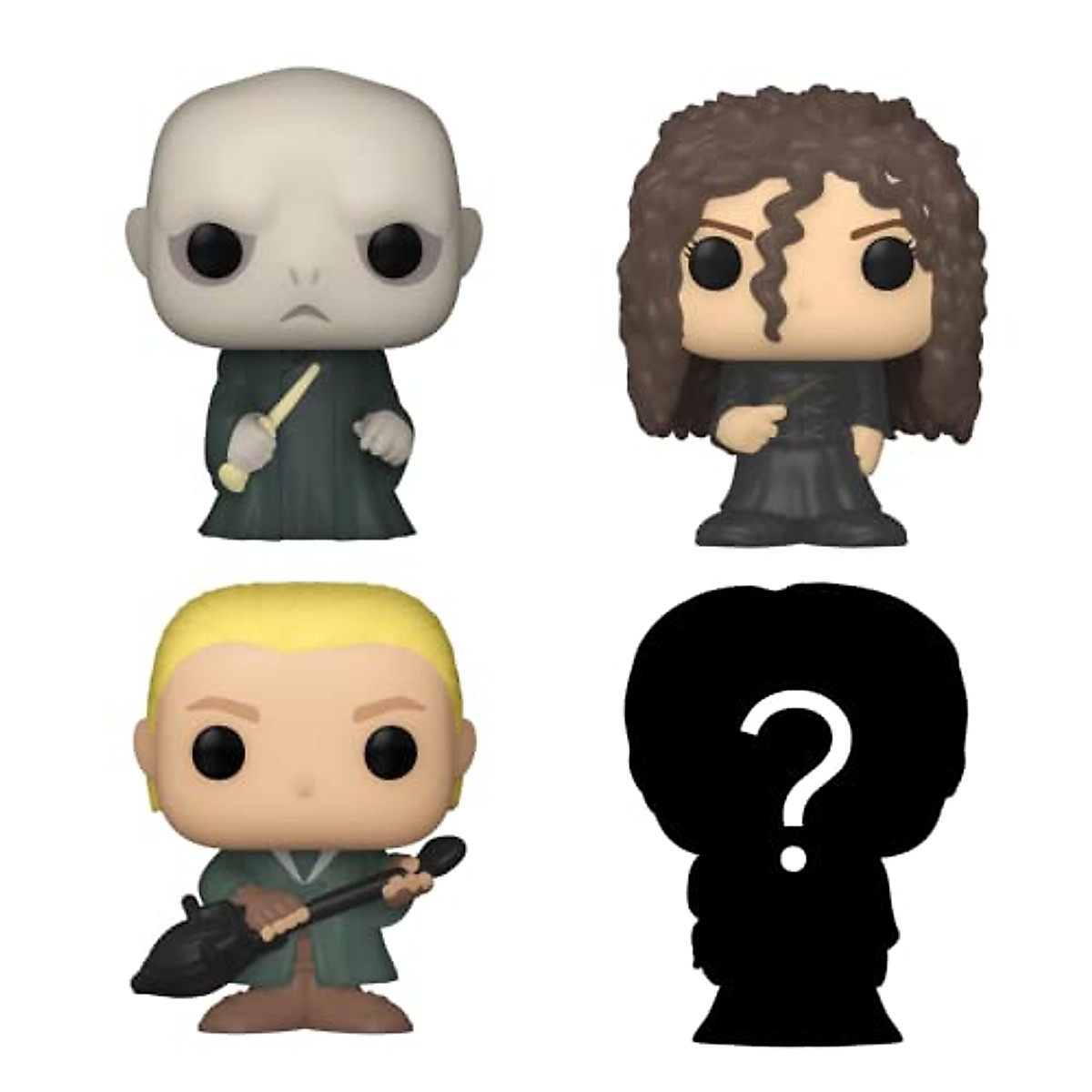 Funko Bitty Pop! Harry Potter Mini Collectible Toys 4-Pack - Lord Voldemort, Draco Malfoy, Bellatrix Lestrange & Mystery Chase Figure (Styles May Vary)
